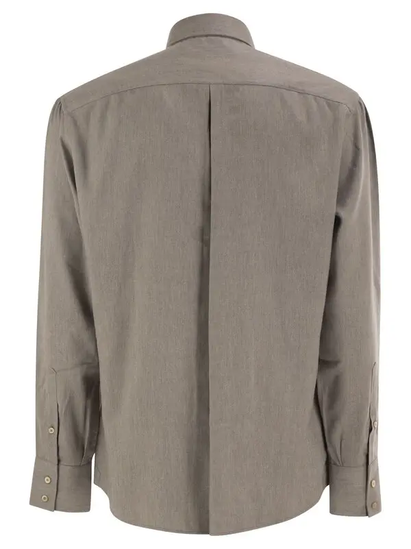 Brunello Cucinelli Cotton And Lyocell Button-down Shirt - Multicolor