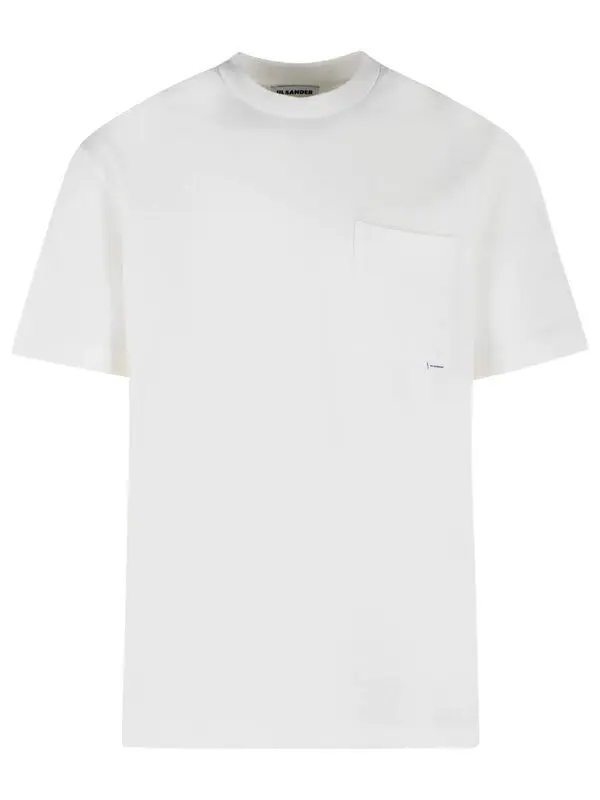 JIL SANDER Black Cotton T-shirt - White