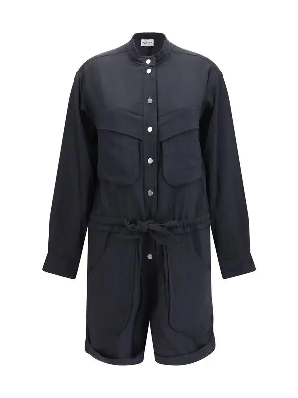 Isabel Marant Étoile Short Cotton Blend Jumpsuit - Black