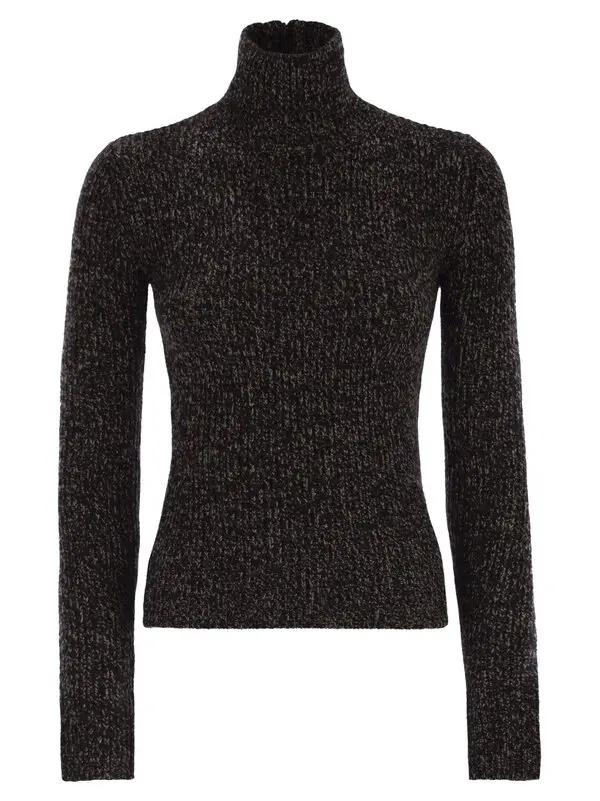 Max Mara Azulene1234 Wool And Cashmere Mouliné Turtleneck Jumper - Brown