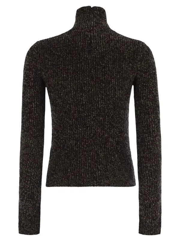 Max Mara Wool And Cashmere Mouliné Turtleneck Jumper - Brown