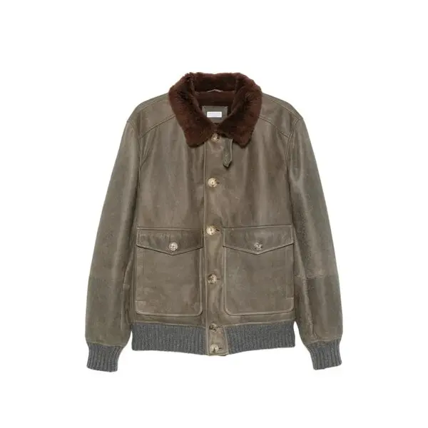 Brunello Cucinelli Jackets Leather Jackets - Green