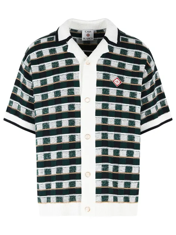 Casablanca Mosaic' Multicolor Cotton Shirt - White