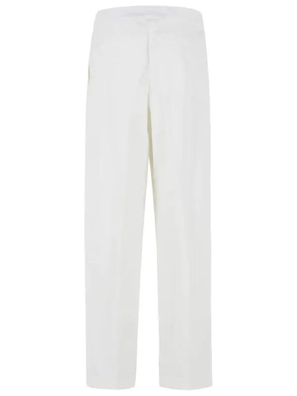 JIL SANDER Cotton And Silk Trousers - Cream