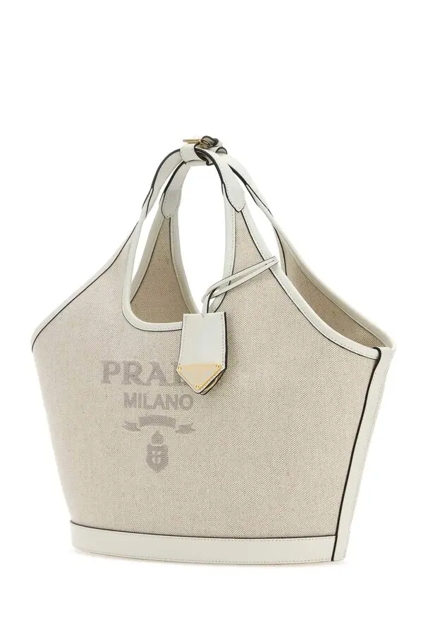 Prada Sand Canvas Handbag