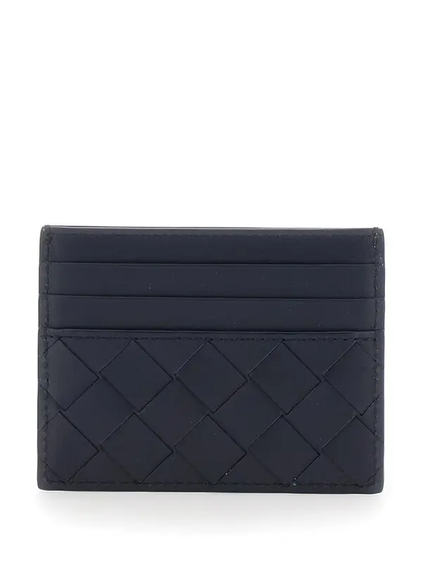 Bottega Veneta Blue Cardholder With Intreccio Motif In Leather For - Multicolor