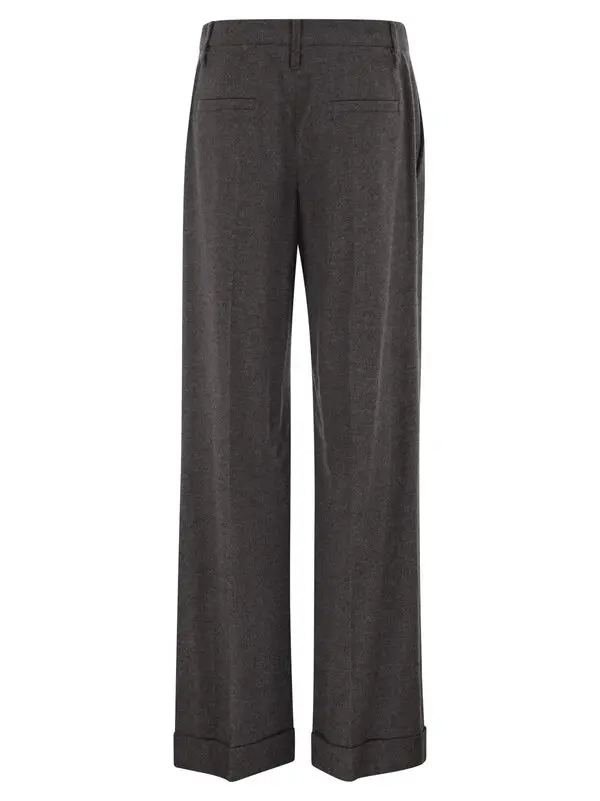 Brunello Cucinelli Virgin Wool And Cashmere Tailored Trousers - Multicolor