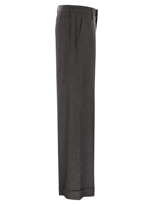 Brunello Cucinelli Virgin Wool And Cashmere Tailored Trousers - Multicolor