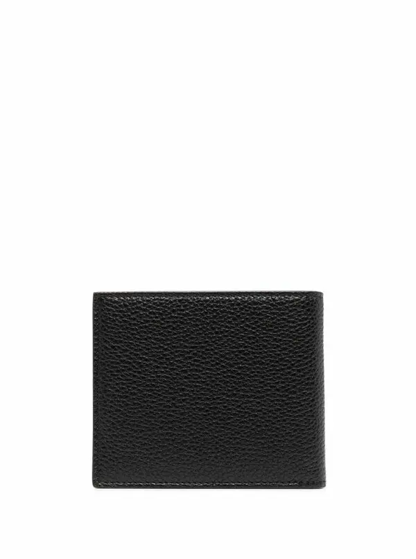 TOM FORD Black Leather Bi-fold Wallet With Gold Embossed Logo For