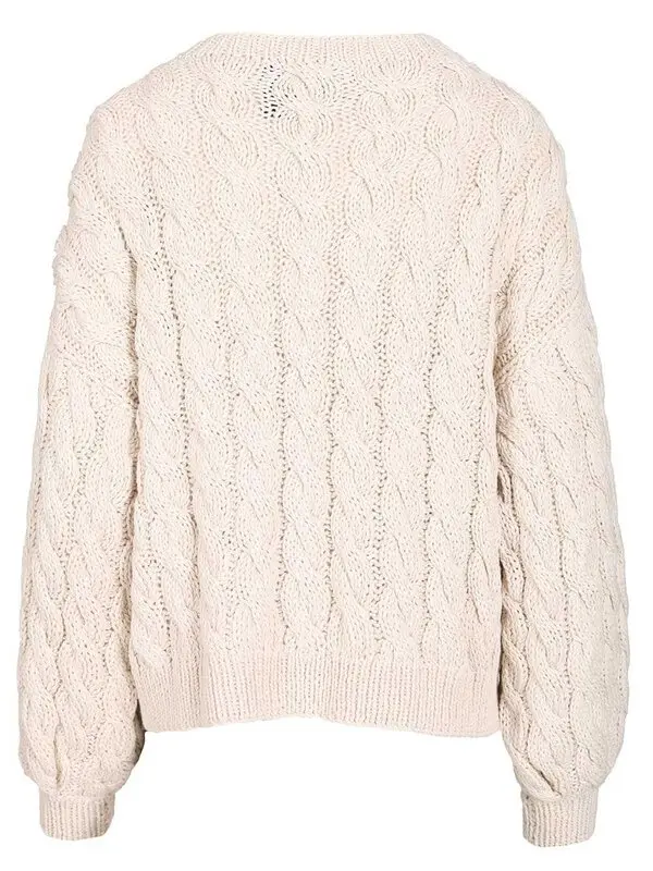 Loewe Anagram Sweater In Wool And Cotton Blend - Cream