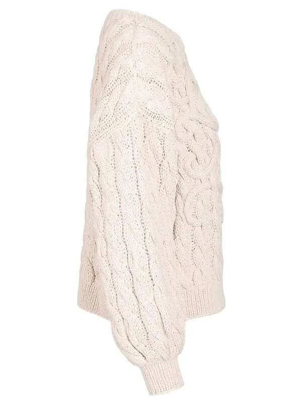 Loewe Anagram Sweater In Wool And Cotton Blend - Cream