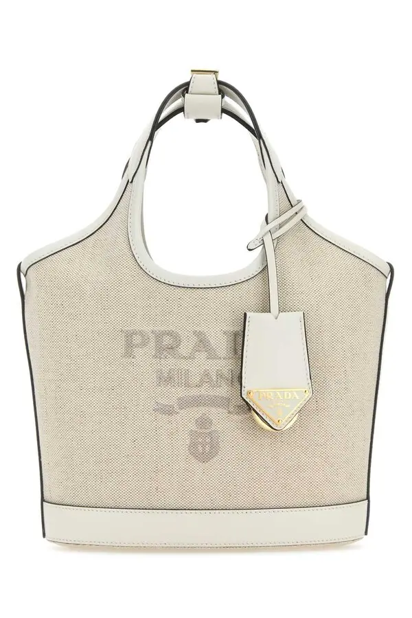 Prada Sand Canvas Handbag
