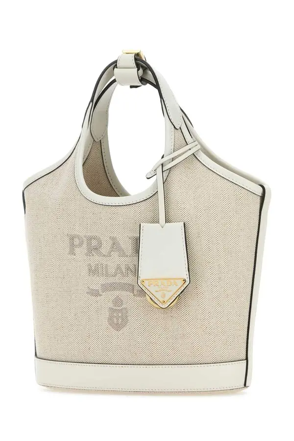 Prada Sand Canvas Handbag