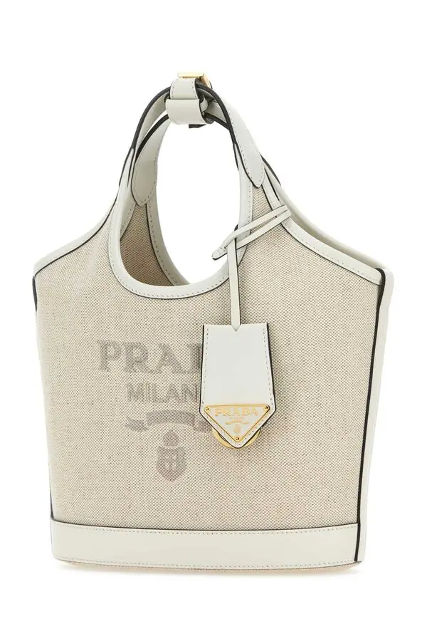 Prada Linen Handbag - Brown
