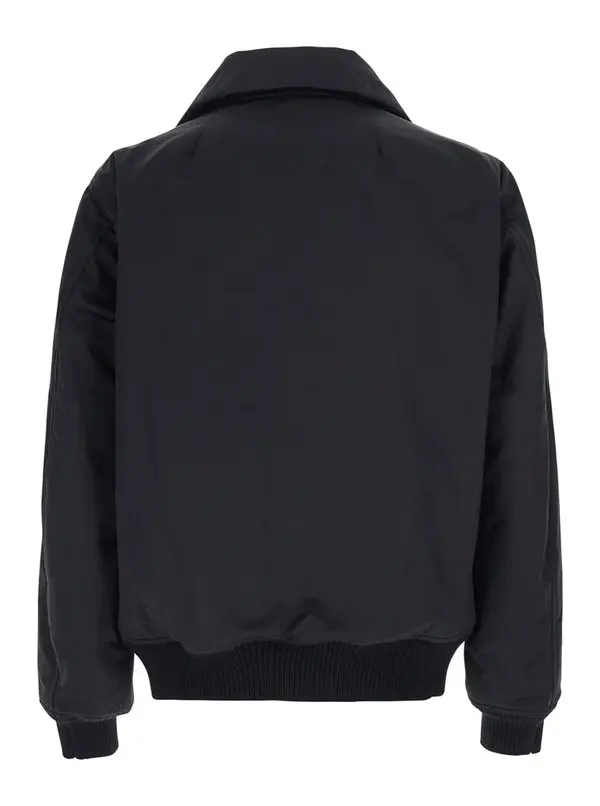 Rick Owens Dracuflight' Black Jacket With Oversized High Collar In Tech Fabric For