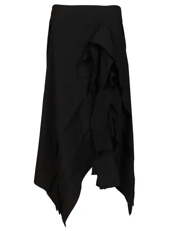 Bottega Veneta Lightweight Wool Midi Skirt - Black