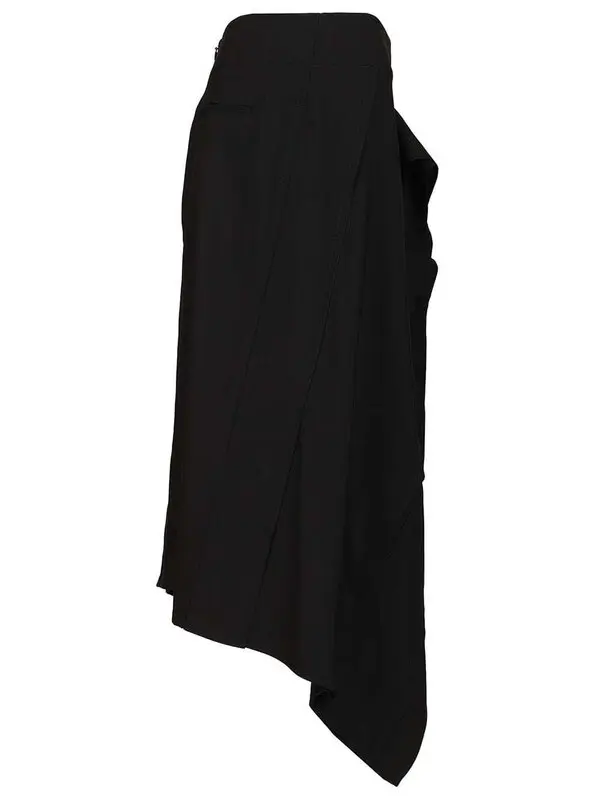 Bottega Veneta Lightweight Wool Midi Skirt - Black