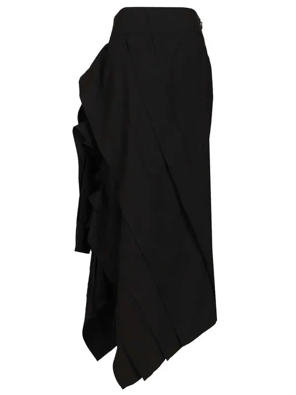 Bottega Veneta Lightweight Wool Midi Skirt - Black