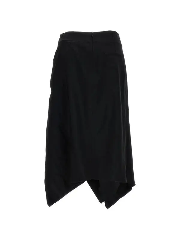 Bottega Veneta Lightweight Wool Midi Skirt - Black