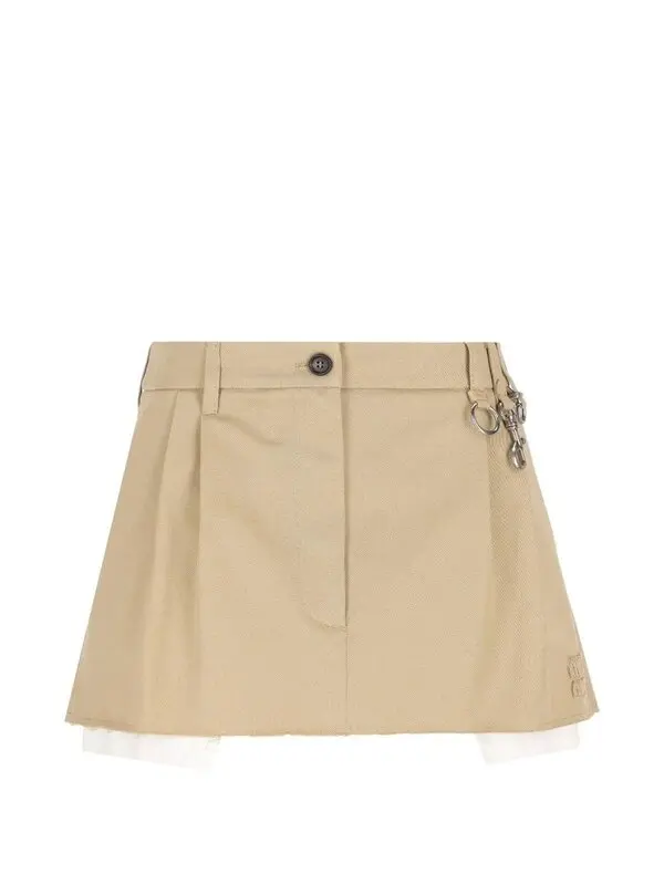 Miu Miu Cotton Chino Mini Skirt - Cream