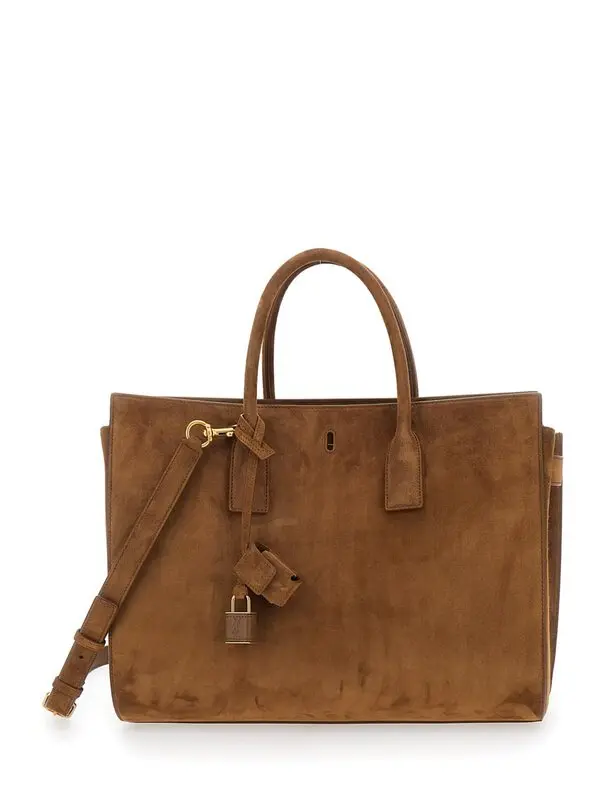 Saint Laurent Leather Handbag With Metallic Details - Multicolor