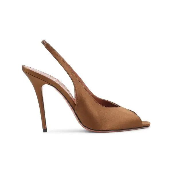 Amina Muaddi Kistina 105 Sling Mules - Brown