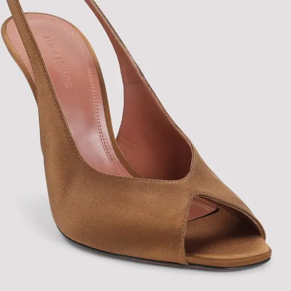 Amina Muaddi Kistina 105 Sling Mules - Brown