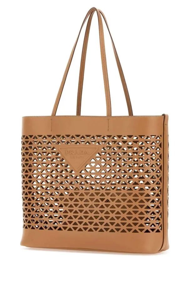 Prada Sand Leather Shopping Bag