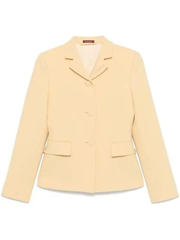 Gucci Crepe Wool Blazer - Yellow
