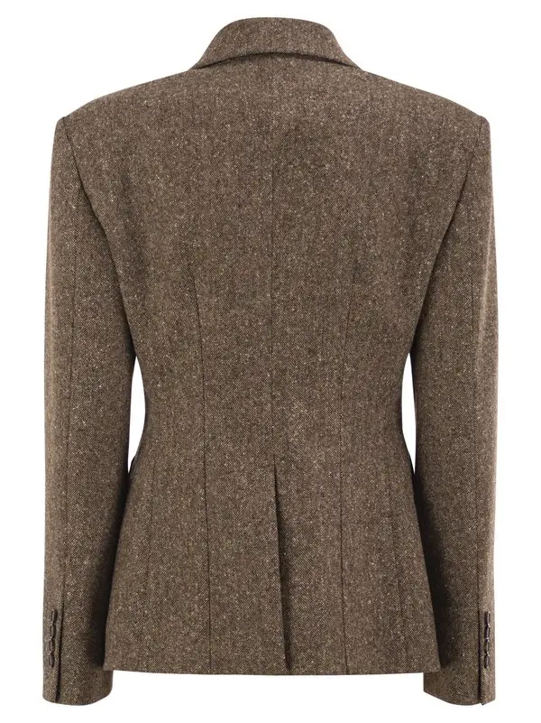 Brunello Cucinelli Double-breasted Tailored Wool Blend Blazer