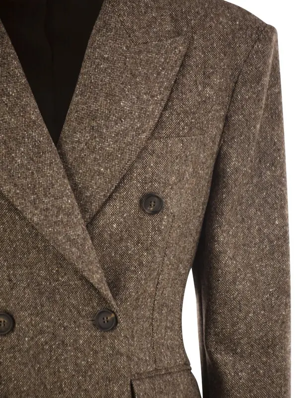 Brunello Cucinelli Double-breasted Tailored Wool Blend Blazer