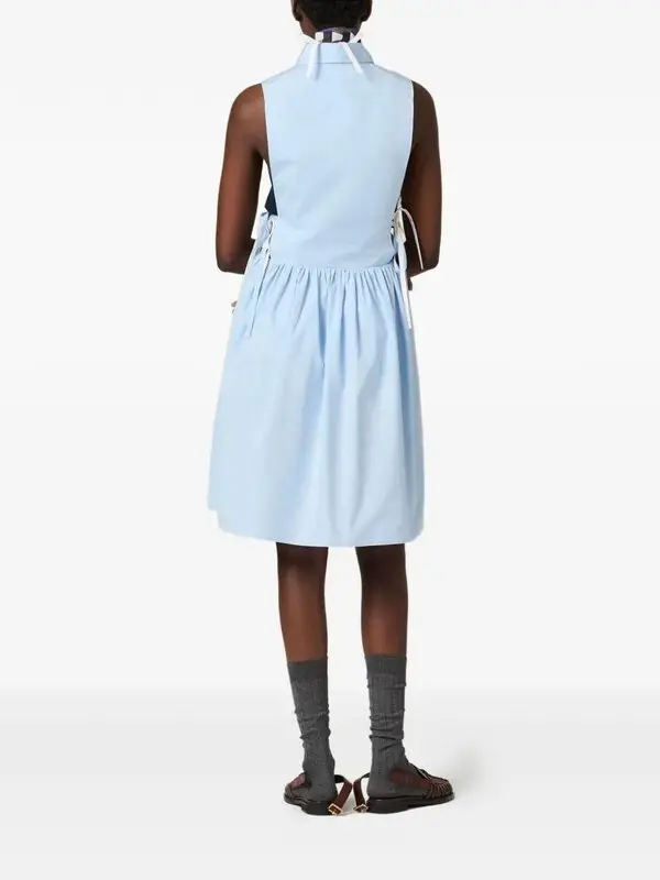 Miu Miu Sleeveless Poplin Dress - Blue