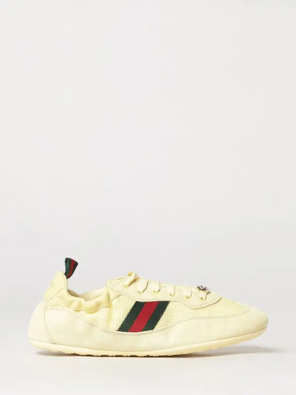 Gucci Shift Low-top Suede And Mesh Sneakers With Web Stripe