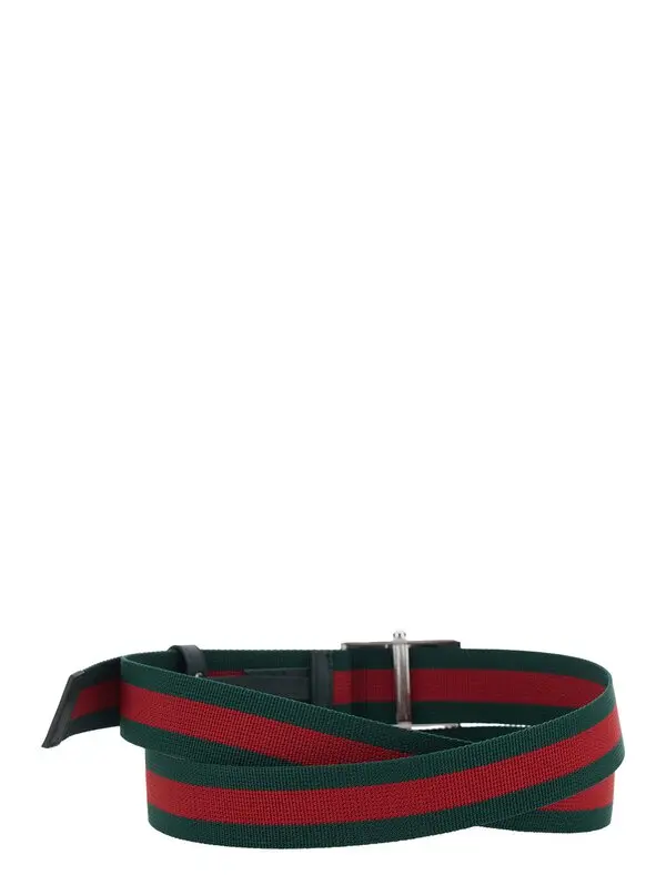 Gucci Web Motif Logo Plaque Waist Belt - Multicolor
