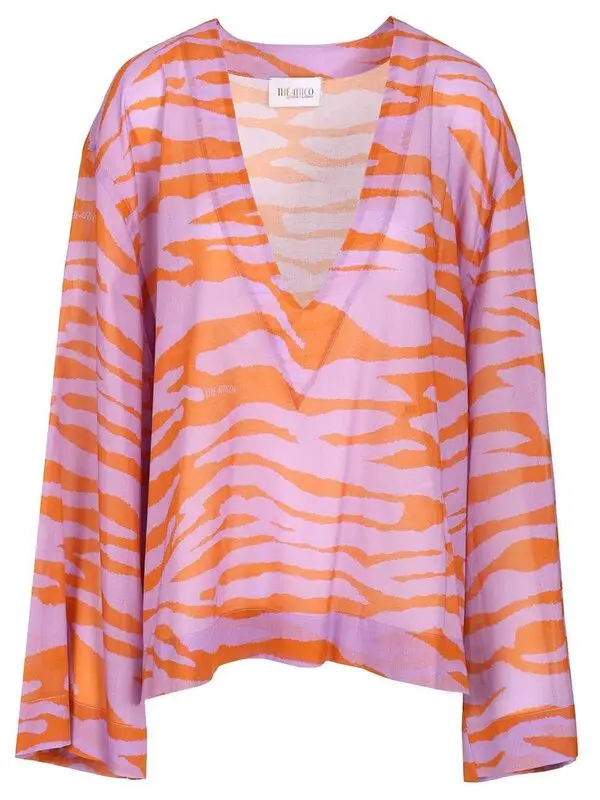 Attico Animal Print Blouse - Multicolor