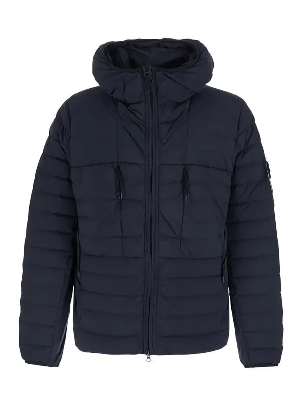 Stone Island Down Jacket With High Collar And Long Sleeves In Tech Fabric Blue - Multicolor