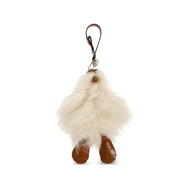 Moncler Logo Plaque Keyrings & Chains - White