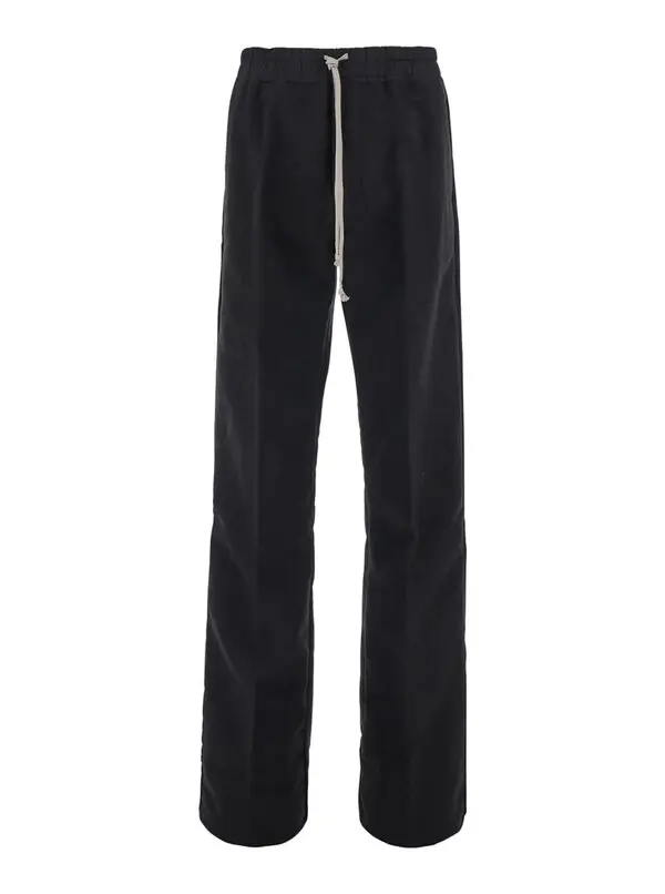 Rick Owens Pants With Elasticated Waistband With Oversized Drawstring In Cotton For - Black