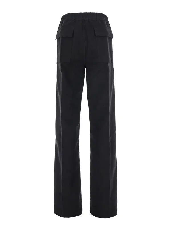Rick Owens Pants With Elasticated Waistband With Oversized Drawstring In Cotton For - Black
