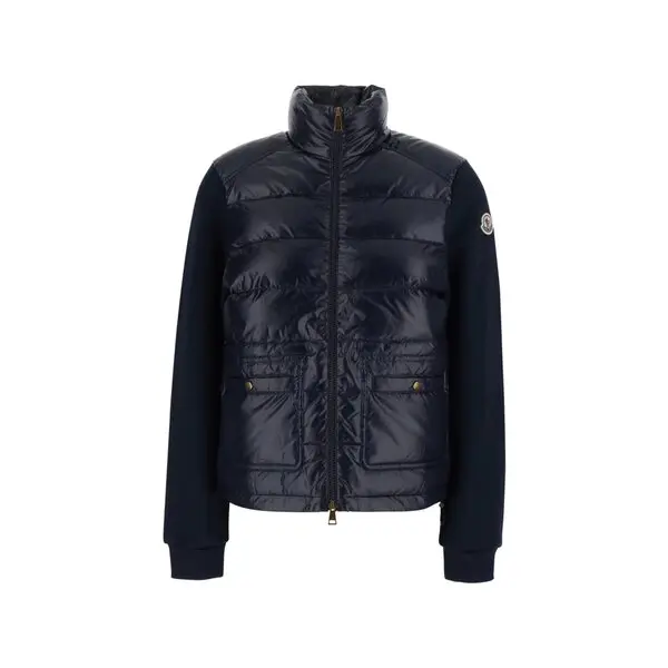 Moncler Zip-fastening Padded Knitwear Cardigan - Blue