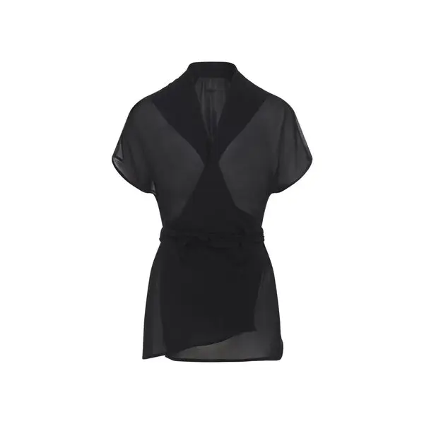 Rick Owens Wrap Short Sleeve Top - Black