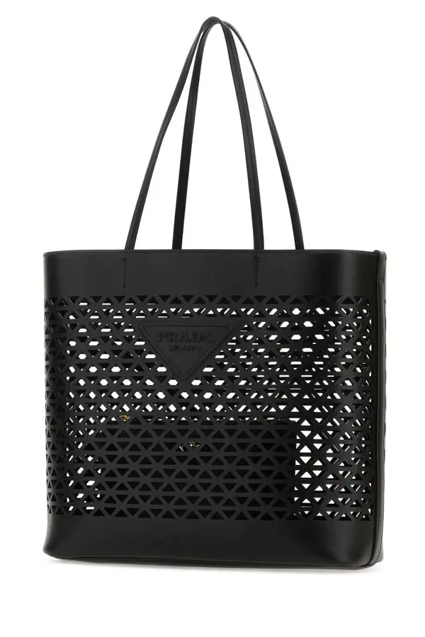 Prada Leather Shopping Bag - Black