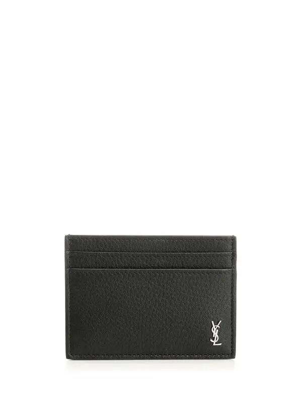 Saint Laurent Tiny Cassandre Card Holder - Black