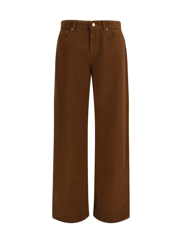 Max Mara Cotton Satin Baggy Pants - Brown