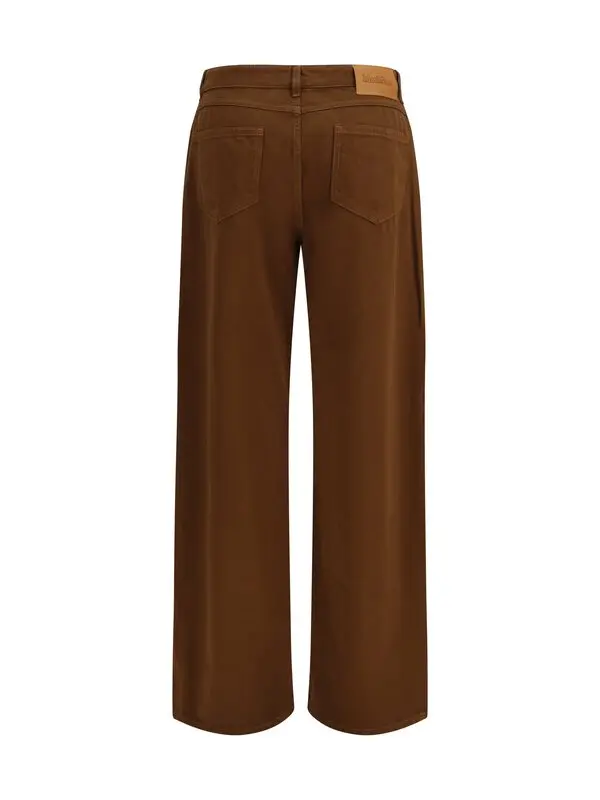 Max Mara Cotton Satin Baggy Pants - Brown