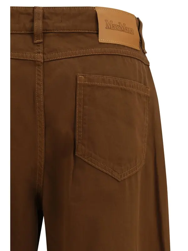 Max Mara Cotton Satin Baggy Pants - Brown