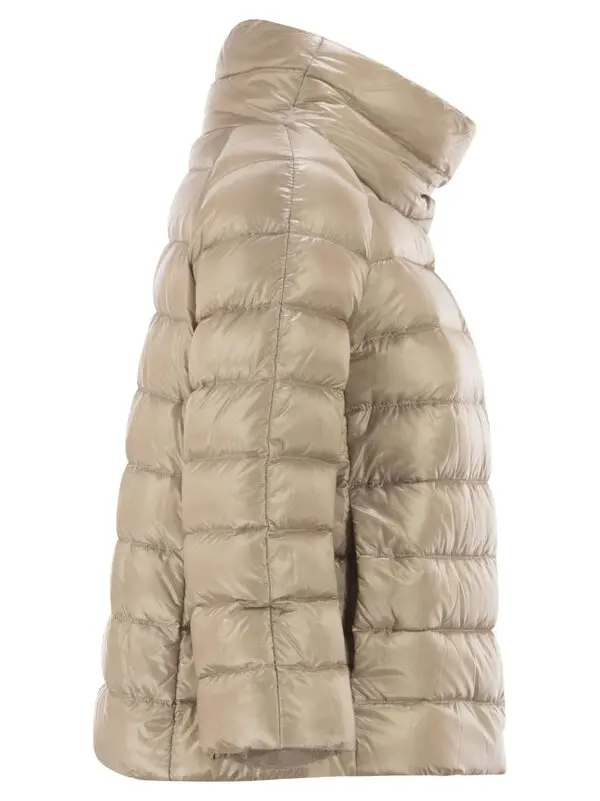 Herno Sofia Mini Cape With 3/4 Sleeves - Cream