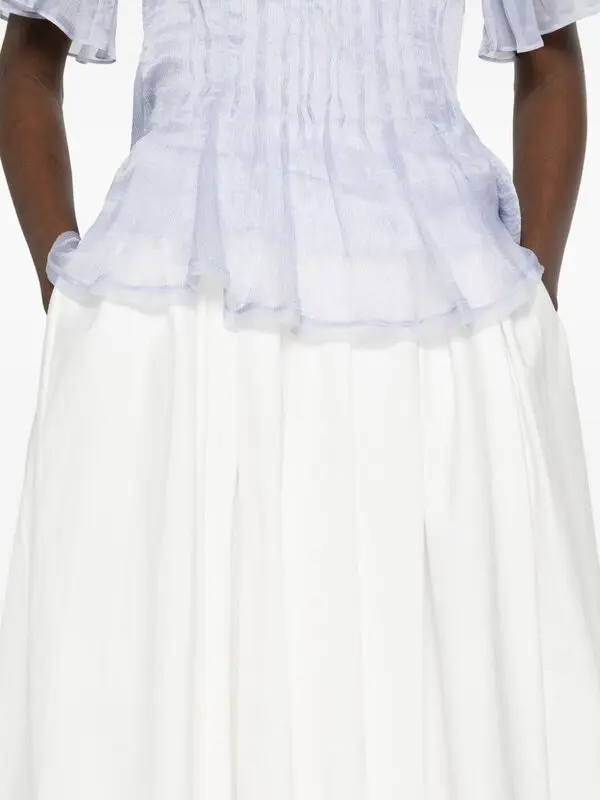 SELF-PORTRAIT Poplin Midi Skirt