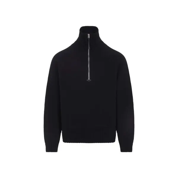 TOM FORD Cashmere And Wool Half-zip Sweater - Black