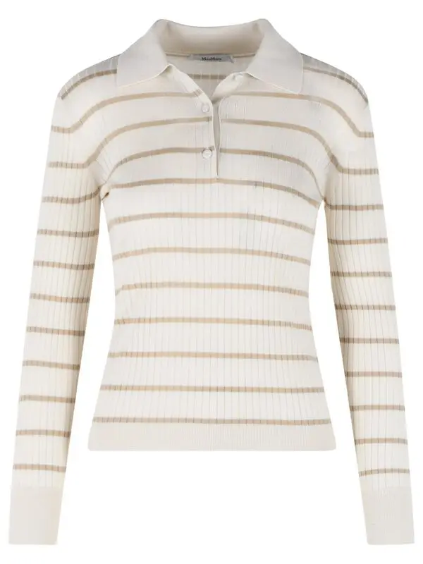 Max Mara Gitano' Ivory Cashmere And Silk Sweater - Cream